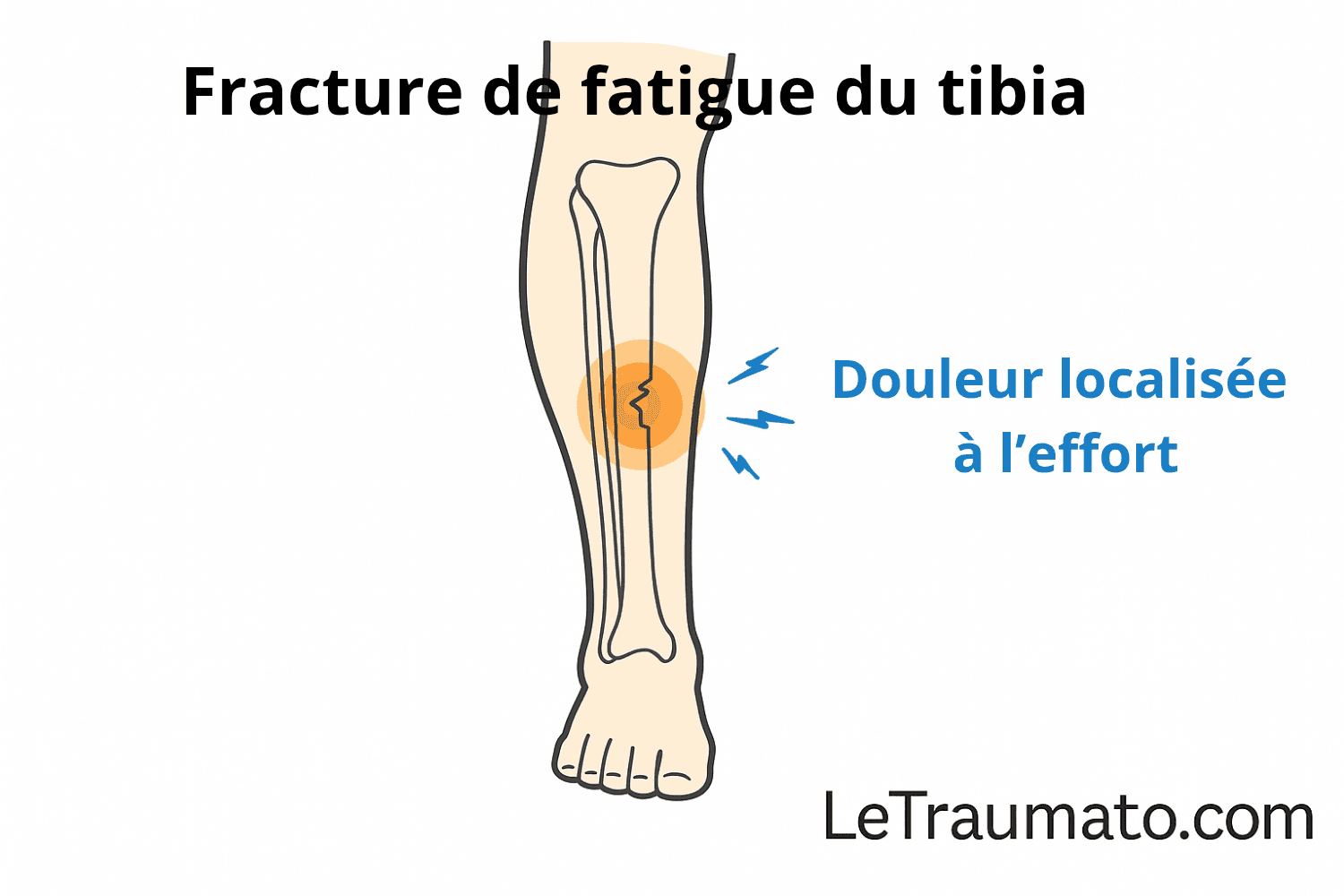 Fracture de fatigue du tibia chez le sportif - Le Traumato
